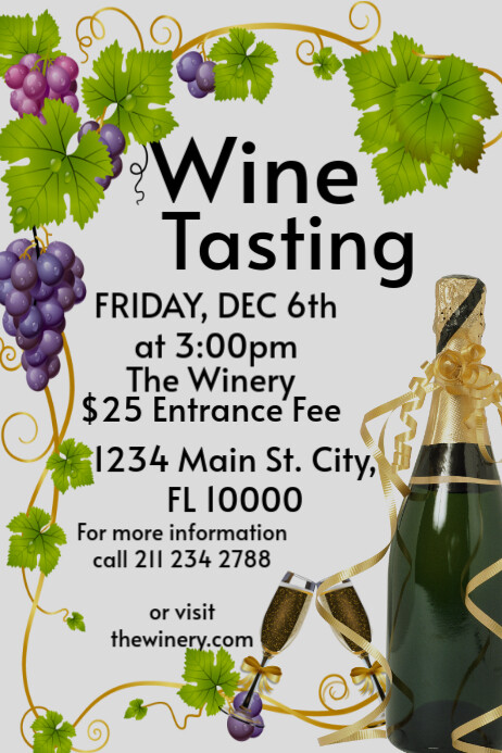 Wine Tasting PARTY POSTER Template | PosterMyWall