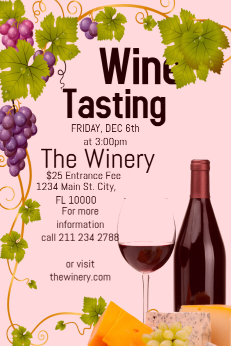 Wine Tastings Event Party Poster Template | PosterMyWall
