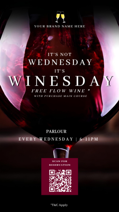 Copy of Wine Wednesday Flyer Template | Bar & Lounge Wine Night ...