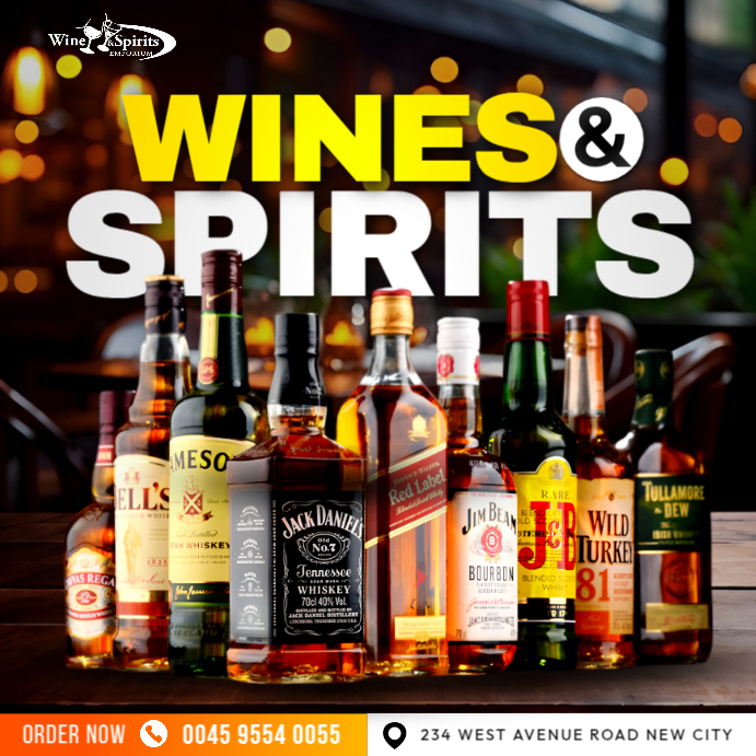 Plantilla de Wines and spirits liquor door banner light box digital ...