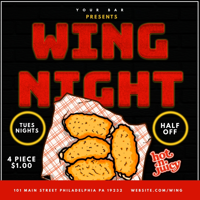 Wing Night Template | PosterMyWall