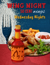Restaurant Bar Wing Night Flyer Template | PosterMyWall