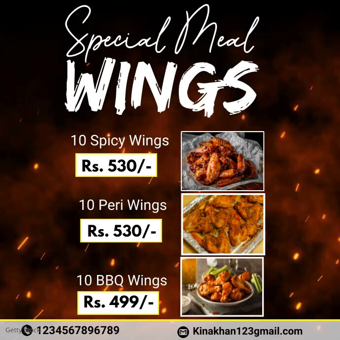 Modèle WINGS chicken flyer | PosterMyWall