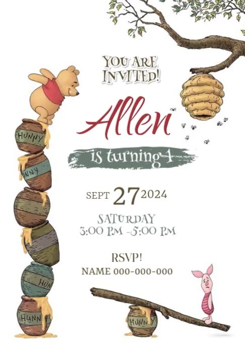 Winnie the pooh Template | PosterMyWall