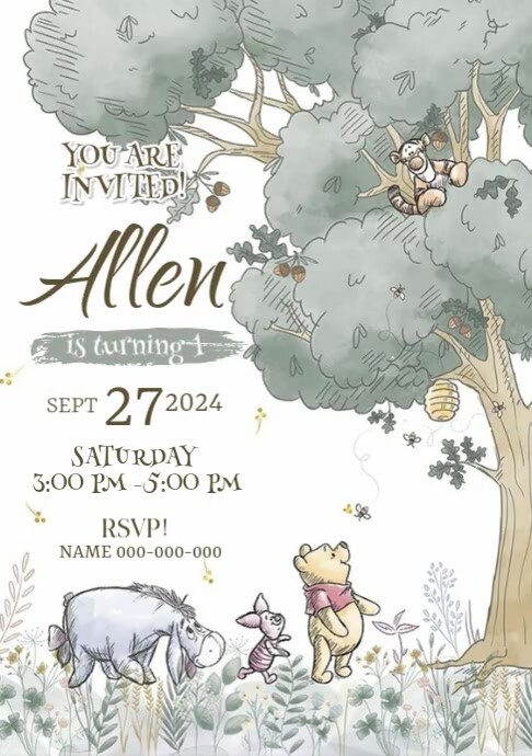 Winnie the pooh Template | PosterMyWall