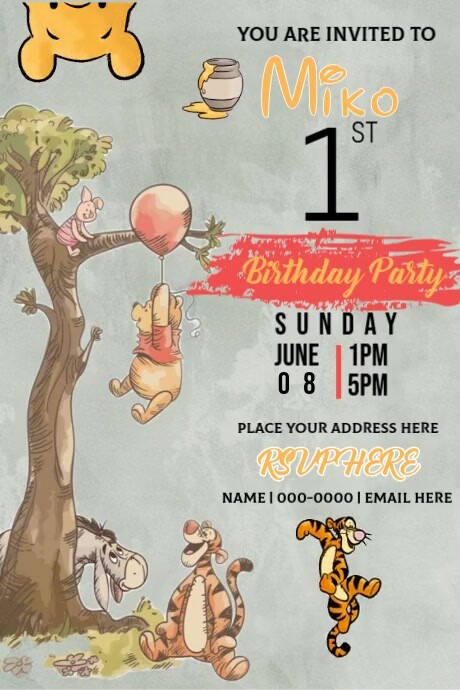 WINNIE THE POOH Template | PosterMyWall