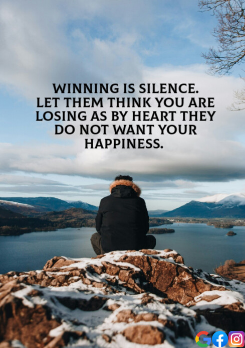 WINNING AND HAPPINESS QUOTE TEMPLATE | PosterMyWall