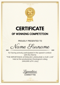 Winning Competition Certificate Template | PosterMyWall