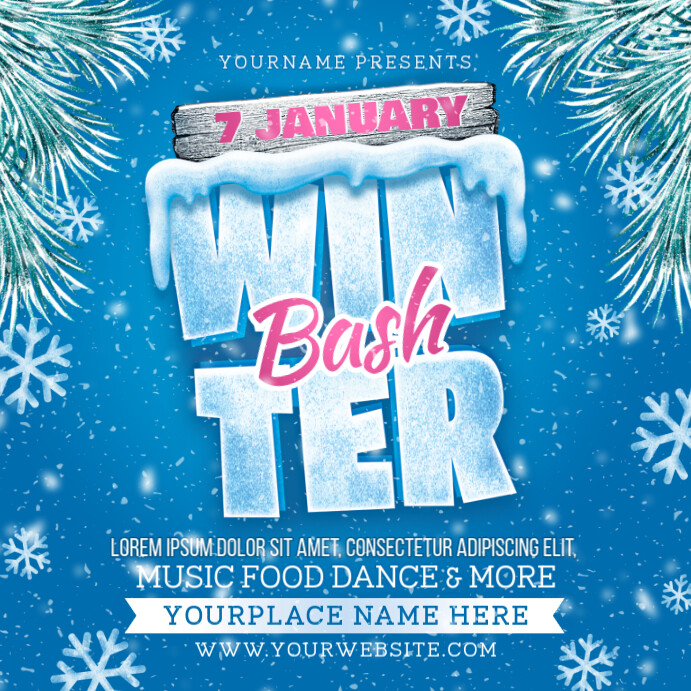Winter Bash Instagram Post Template | PosterMyWall