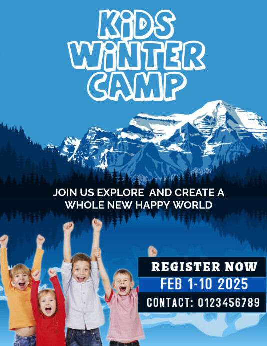 Winter Camp Flyer, Winter Camp Flyer Template, Winter Camp Poster ...