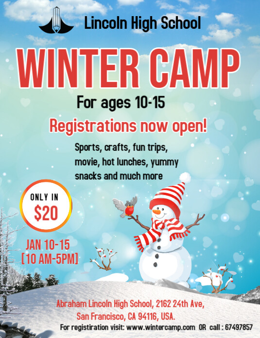 Winter camp flyer Template | PosterMyWall