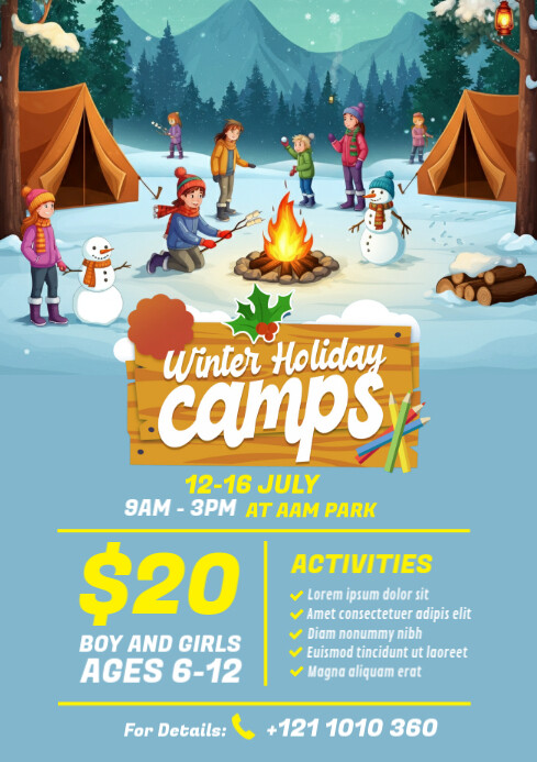 Winter Camp Flyer Template | PosterMyWall