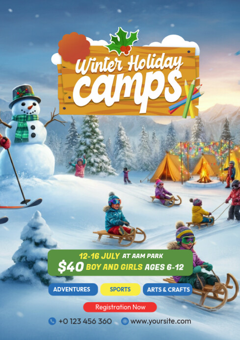 Winter Camp Flyer Template | PosterMyWall