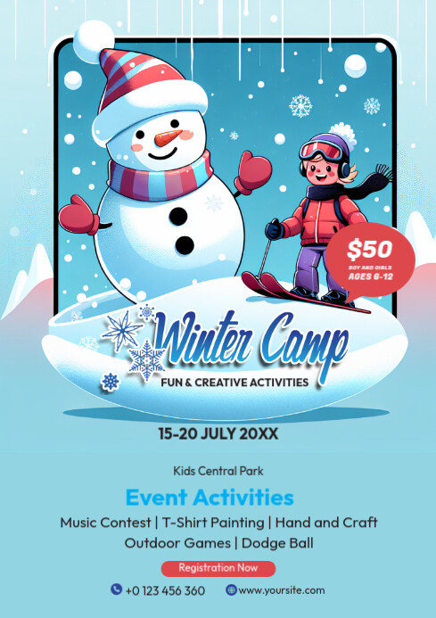 Copy of Winter Camp Flyer Template | PosterMyWall