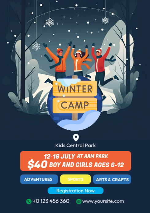 Copy of Winter Camp Flyer Template | PosterMyWall