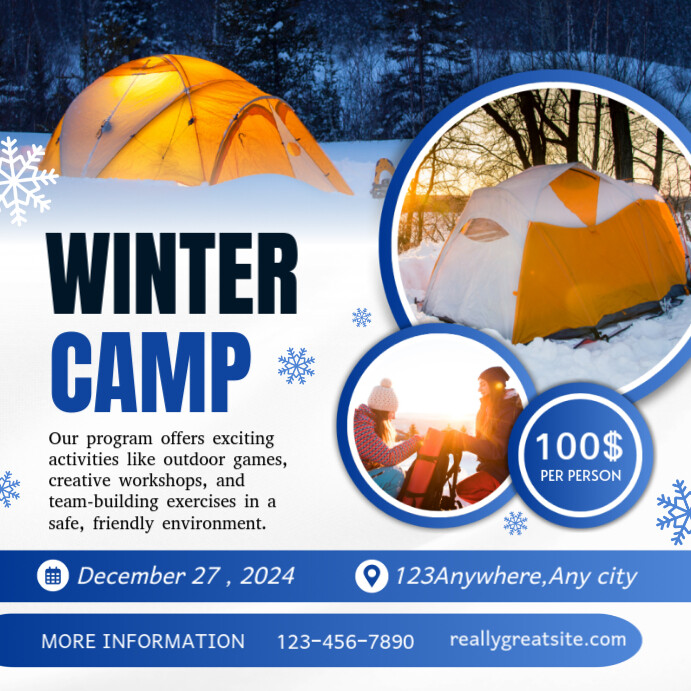winter camp instagram post Template | PosterMyWall
