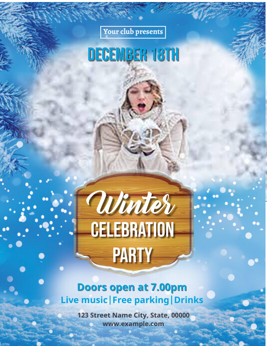 Winter Celebration Party Flyer Template | PosterMyWall