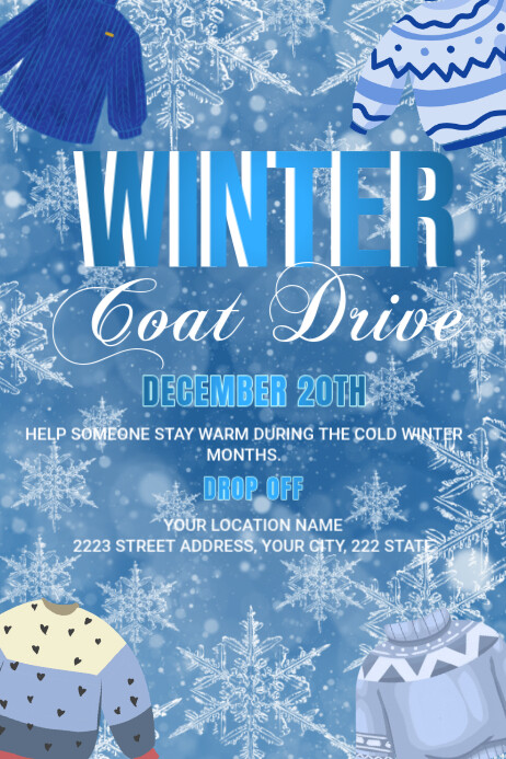 WINTER COAT DRIVE Template | PosterMyWall
