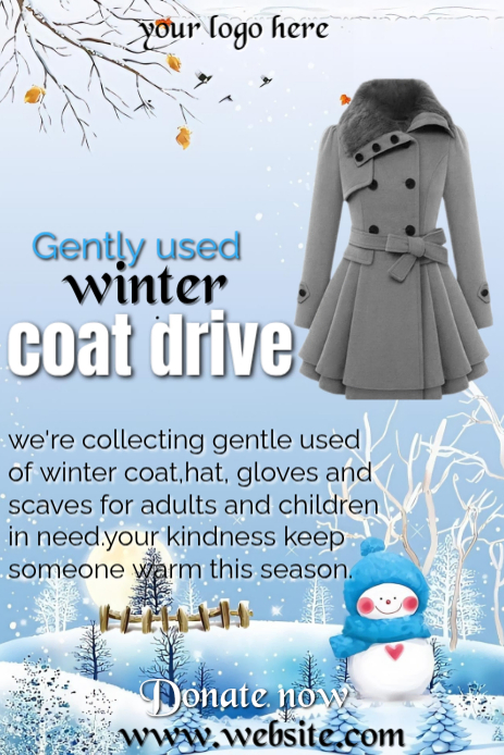 Winter coat drive flyer Template | PosterMyWall