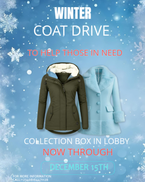 Winter coat drive flyer design Template | PosterMyWall
