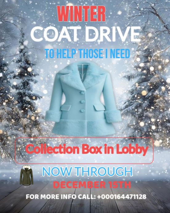 Copy of Winter coat drive flyer design template | PosterMyWall