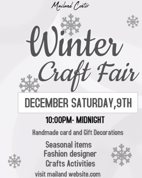 Winter craft fair design template | PosterMyWall