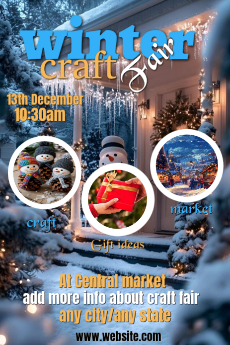 Winter craft fair flyer Template | PosterMyWall