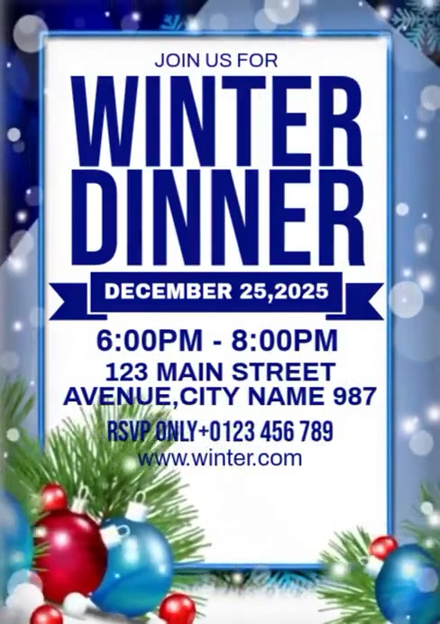 Winter Dinner Ads Template | PosterMyWall