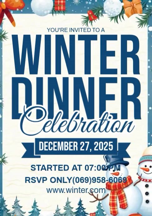 Winter Dinner Template | PosterMyWall