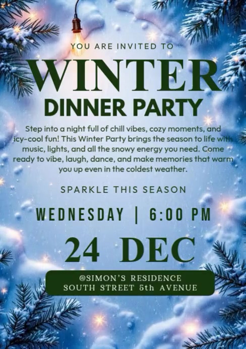 Winter Dinner Party Template | PosterMyWall