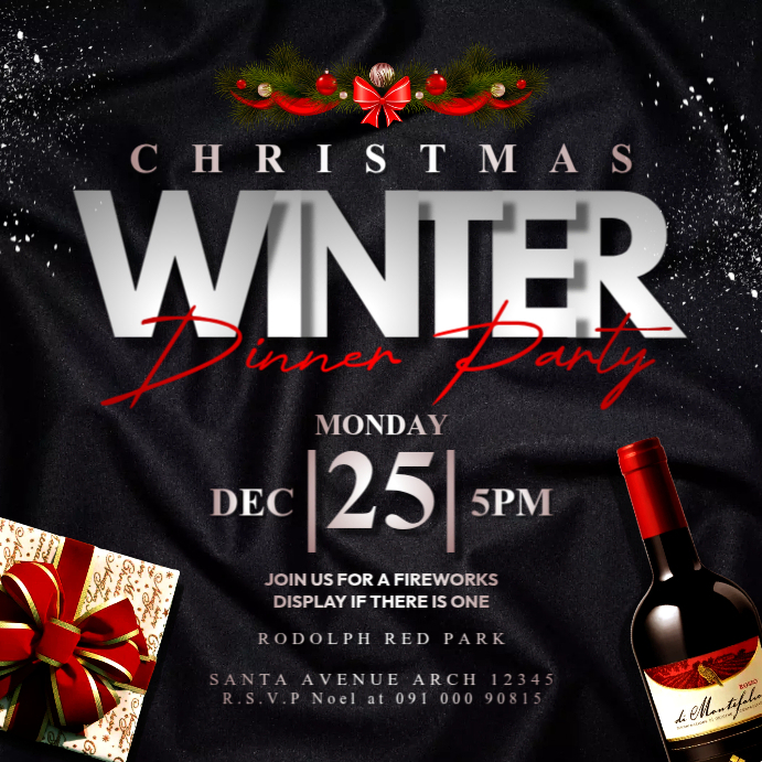 Winter Dinner Party Template | PosterMyWall