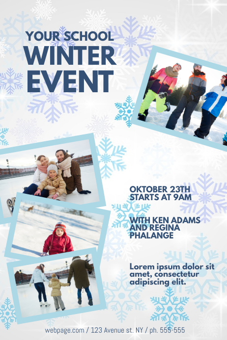 Winter Event Flyer Template kids with photos | PosterMyWall