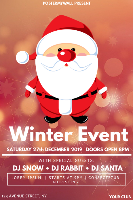 Winter event party flyer template | PosterMyWall