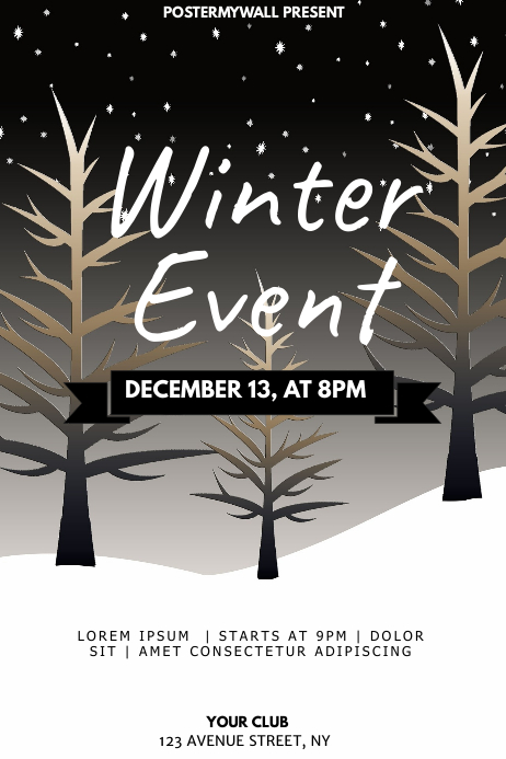 Winter event party flyer template | PosterMyWall