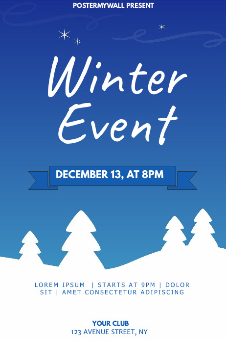 Winter event party flyer template | PosterMyWall