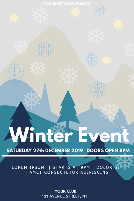 Winter event party flyer template | PosterMyWall