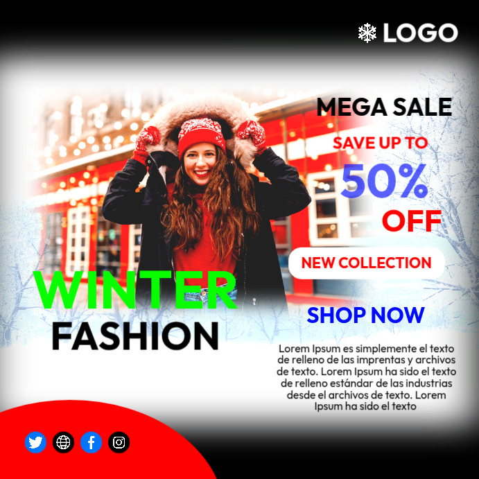 winter fashion sale flyer template | PosterMyWall