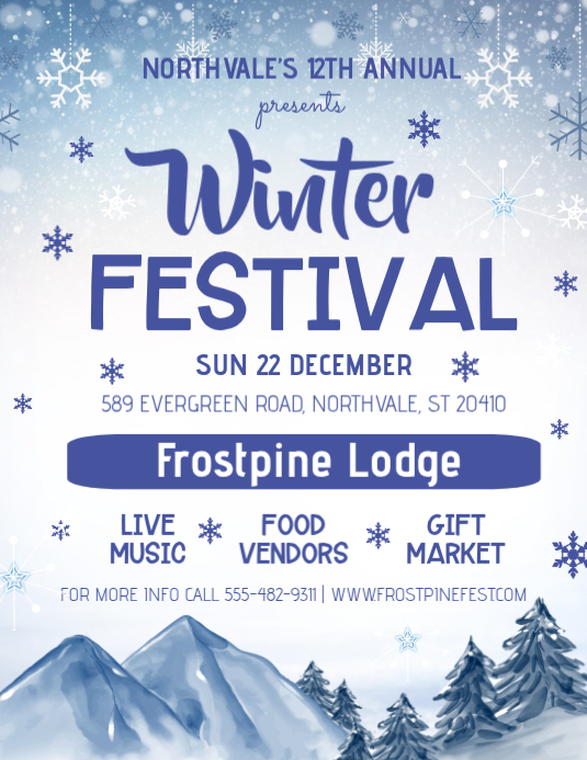 Winter Festival Flyer, Holiday Event Poster Template | PosterMyWall