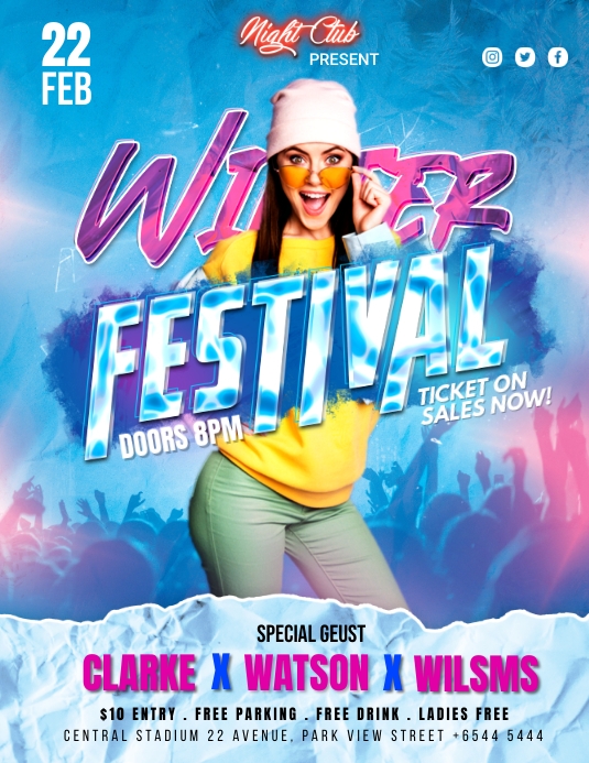 Winter festival flyer Template | PosterMyWall