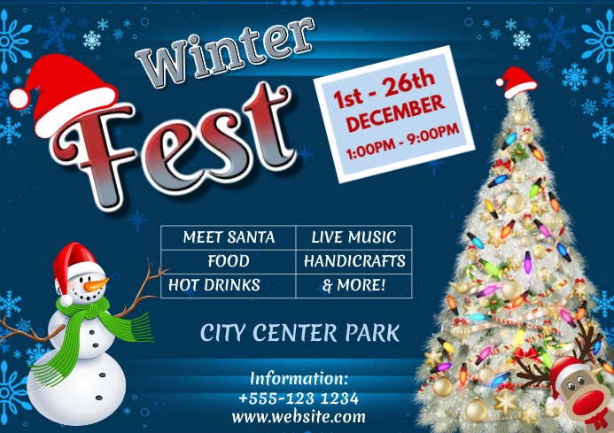 Winter Festival poster template | PosterMyWall