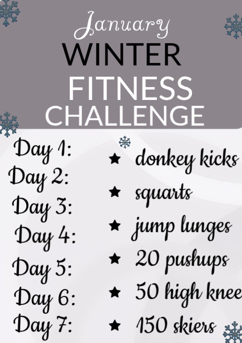 Winter fitness challenge Template | PosterMyWall