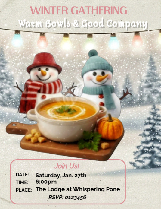 Winter food Invitation Template | PosterMyWall