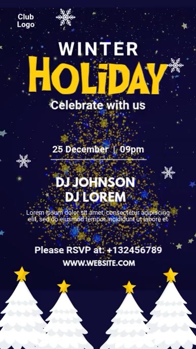 Winter Holiday Banner ad Template | PosterMyWall