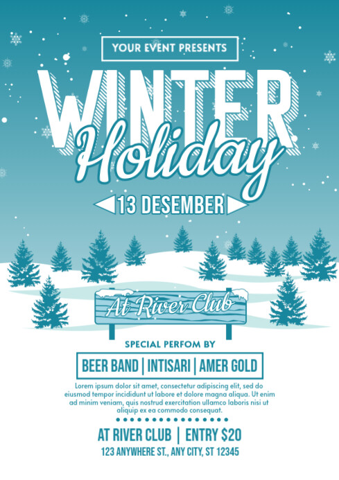 Winter Holiday Party Flyer Template | PosterMyWall