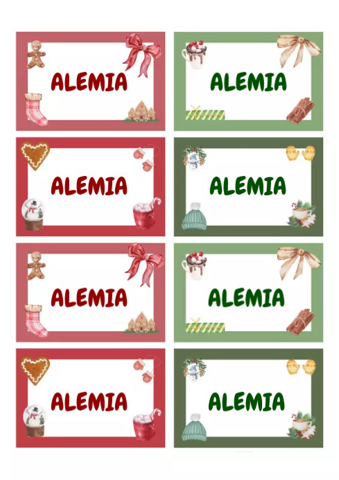 Winter Holidays Student Name Label Template | PosterMyWall