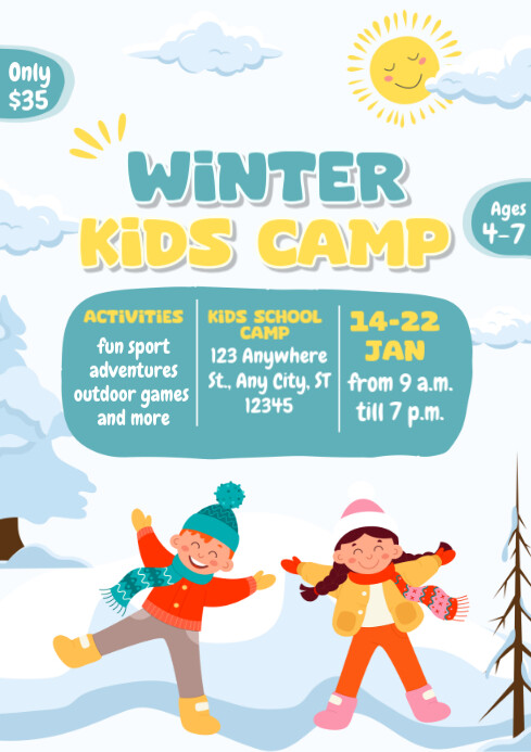 Winter Kids Camp Template | PosterMyWall