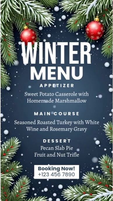 Winter Menu Ads Template | PosterMyWall