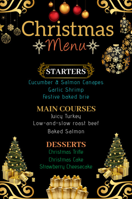 Winter Menu Template, Winter Menu Design, Winter Menu Graphic, Snow ...