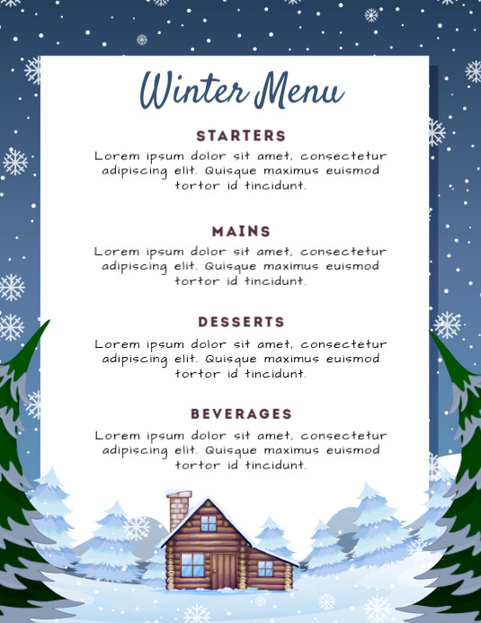 Winter Menu Template | PosterMyWall