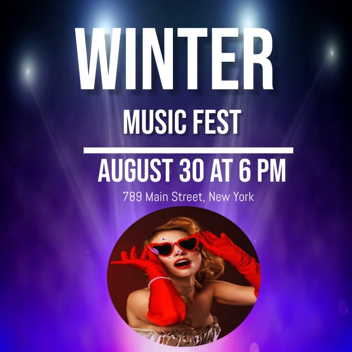 WINTER MUSIC FEST Template | PosterMyWall